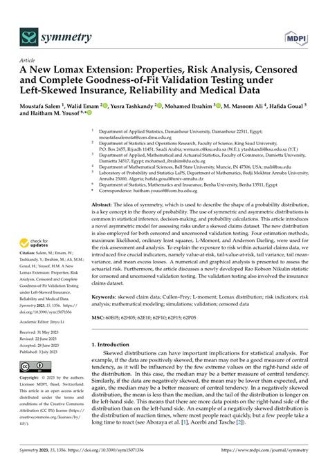 Pdf A New Lomax Extension Properties Risk Analysis Censored And Complete Goodness Of Fit