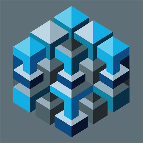 Abstract Isometric Cube Structure Blue Gray Geometric Design 55163821 Vector Art At Vecteezy