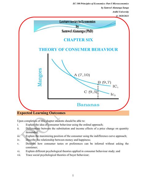 Pdf Chapter Six Theory Of Consumer Behaviour Pdf Chapter Six Theory Of Consumer Behaviour