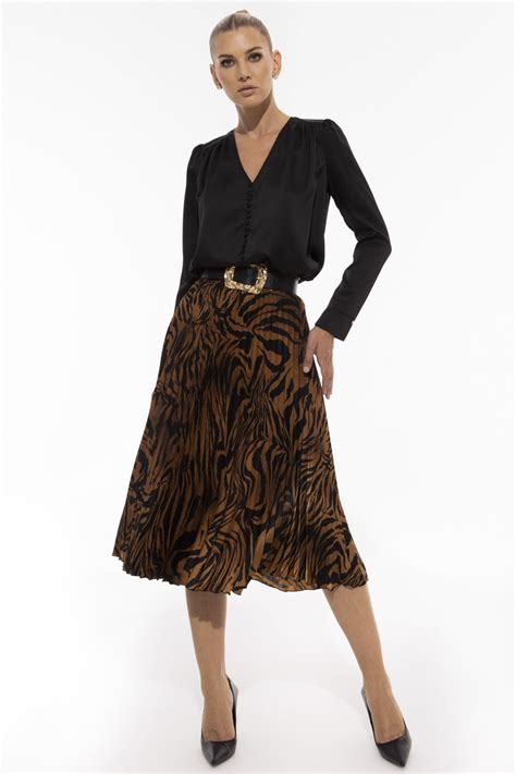 Pleated Satin Skirt F13499 Nissa