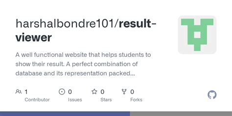GitHub Harshalbondre Result Viewer A Well Functional Website That Helps Babes To Show