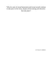 Understanding SHARP Sexual Harassment And Assault In The Army Course Hero