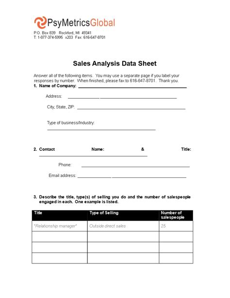 Data Sheet For Sales Training Get More Sales With Our Number One Selling Product