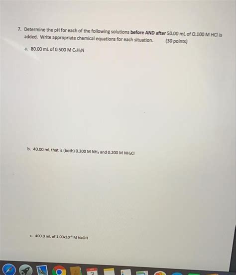 Solved 7 Determine The PH For Each Of The Following Chegg Com