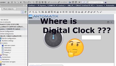 Adding Digital Clock In Wincc Unified V17 Using Javascript