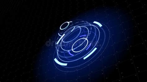 Futuristic User Interface Hud With Grid Digital Blueprint Stock Video