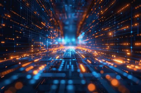 Digital Data Stream Background With Binary Code The Flow Information Of Cyber Security