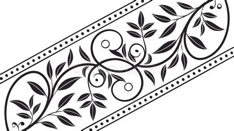 Decorative Floral Border Leaves Elegant Ornamental Design Element Vector Design Generative Ai
