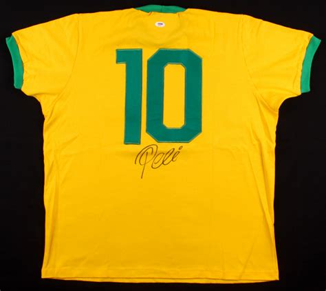 Pele Signed Team Brazil Jersey Psa Coa Pristine Auction