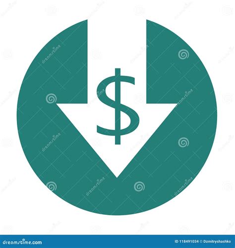 Cost Reduction Decrease Icon Vector Symbol Image Isolated On Background
