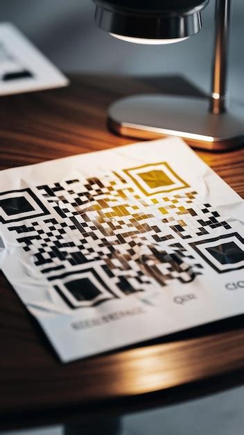 Qr Code On A Table Premium AI Generated Image