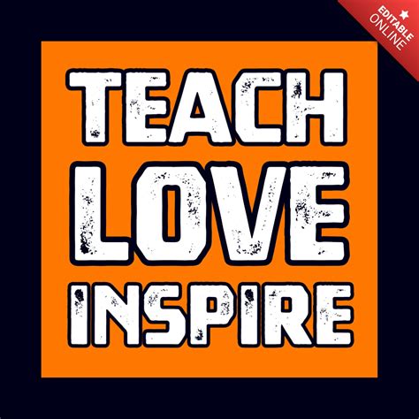 Teach Love Inspire Plantilla De Diseño De Camiseta Modelo De Diseño