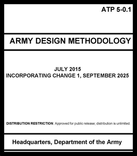 Atp 5 0 1 Army Design Methodology 2015 Mini Size My Army Publications