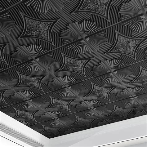 Majesty Black 24x24 Pvc Ceiling Tile Home And Kitchen