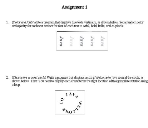 Solved Assignment 1color And Font ﻿write A Program That