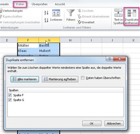 Excel Duplikate Entfernen Dubletten Finden And Löschen