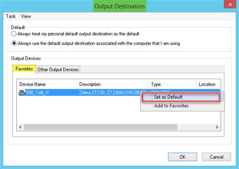 Set Default Printer From The Patients Chart