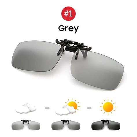 Polarized Square Flip Up Clip On Sunglasses Men Photochromic Polarised Women Sun Glasses For
