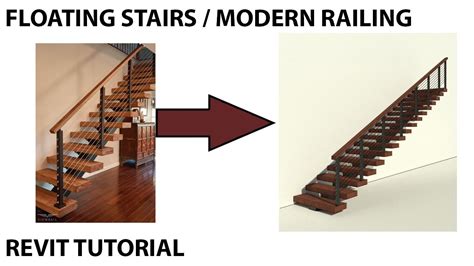 Revit Tutorial Floating Stairs With Modern Railing YouTube