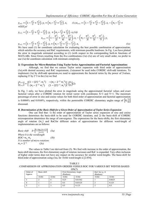 Implementation Of Efficiency Cordic Algorithmfor Sine And Cosine