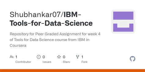 Github Shubhankar Ibm Tools For Data Science Repository For Peer Graded Assignment For Week