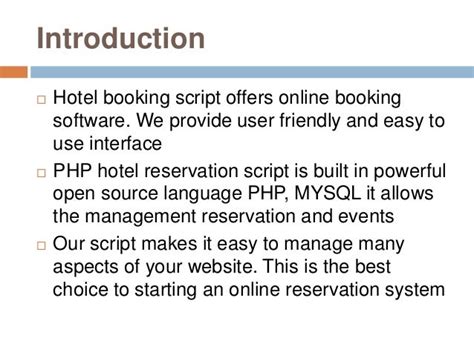 php hotel reservation script