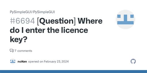 Question Where Do I Enter The Licence Key · Issue 6694