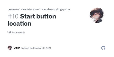 start button location · issue 10 · ramensoftware windows 11 taskbar