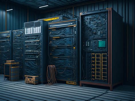 premium ai image working data center full of rack servers and