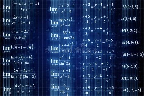 digital mathematical formulas wallpaper stock illustration