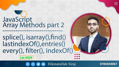 Lec 0029 Javascriptarray Methods Part Two Youtube