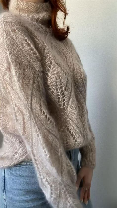 Ажурный свитер спицами вязаный свитер Yarn