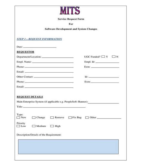 Free 6 It Service Request Forms In Pdf Ms Word