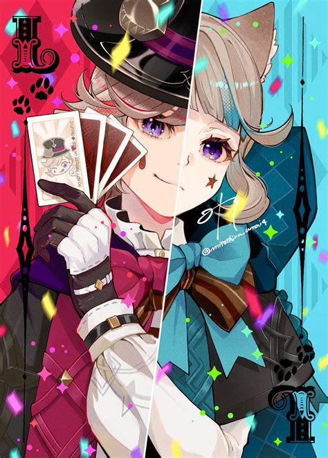 Lynette And Lyney Genshin Impact Drawn By Misoshiru Umai Danbooru