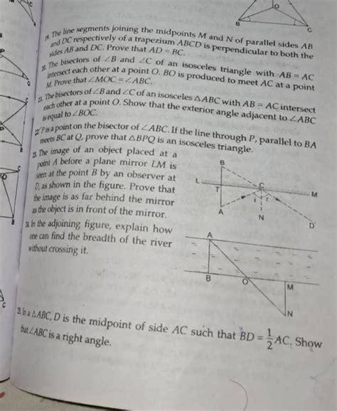 10 The Line Segments Joining The Midpoints M And N Of Parallel Sides Ab