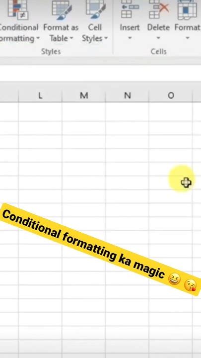 Excel Tricks Shortcut Conditionalformatting Youtube