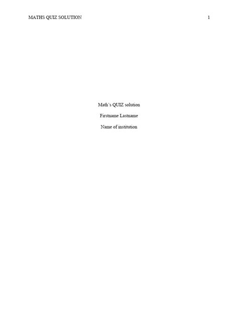 Quiz Solution Download Free Pdf Function Mathematics Equations