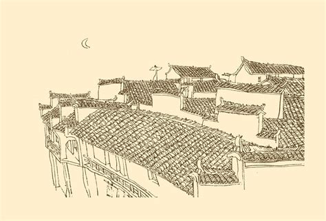 宏村钢笔画图片大全 宏村钢笔画 宏村速写 大山谷图库