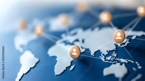 Digital Network Visualization For Global Communication Interactive World Map Data Representation