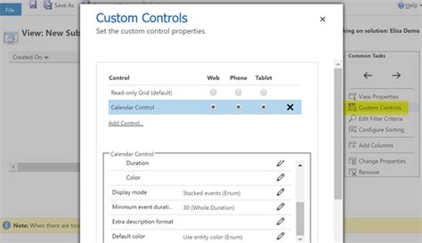 Configuring Custom Controls For Views In Dynamics