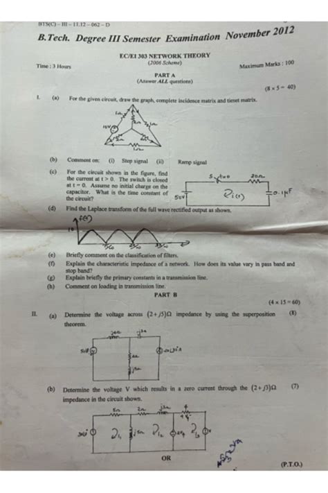 Network Theory Questions Electrical Engineering Studocu
