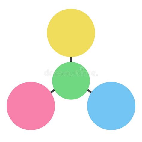 Venn Diagram Chart Vector Template Color Style Stock Illustration