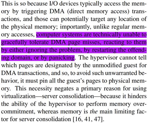 Notes About Guest Memory Pinning When Direct Assignment Of Io Devices L