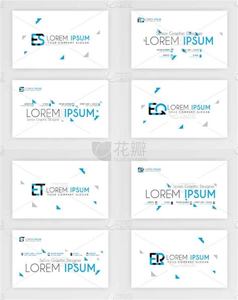 商务 字母 模板 品牌名称 小册子 极简构图 蓝色 设计素材 花瓣网