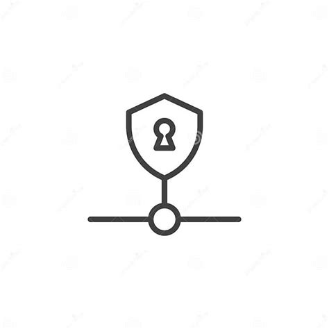 Secure Network Connection Line Icon Stock Illustration Illustration