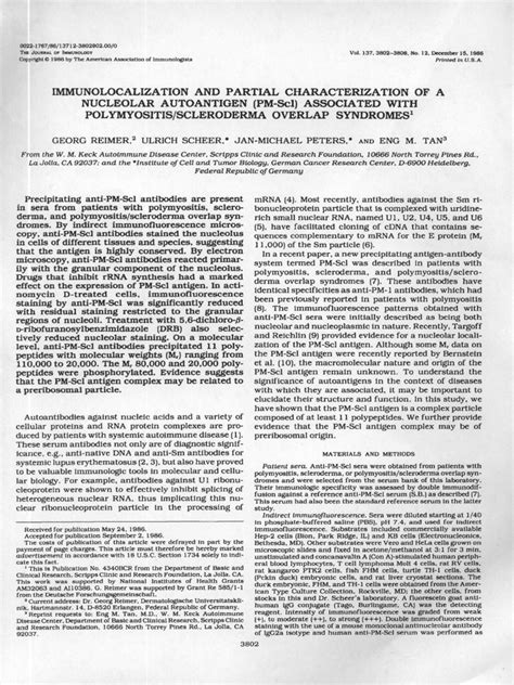 1986 Immunolocalization And Partial Characterization Of A Nucleolar