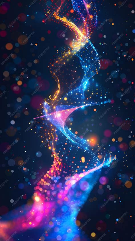 Abstract Digital Data Flow Vector Illustration With Glowing Binary Code