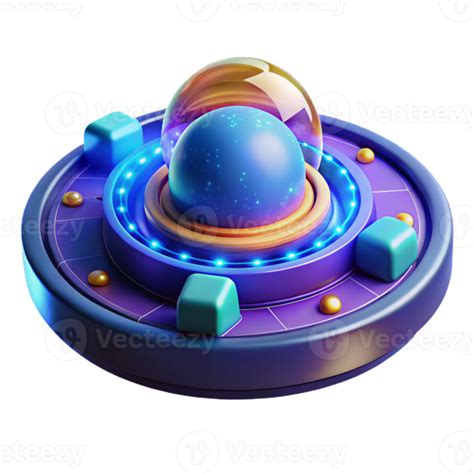 Dramatic Contemporary 3d Render Glowing Orb And Platform High Quality