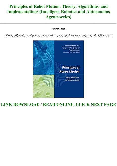 best pdf principles of robot motion theory algorithms and