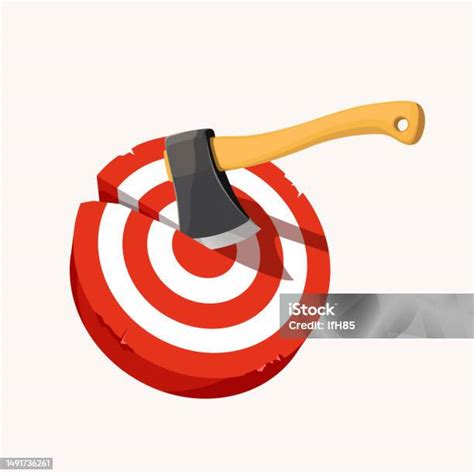 Axe In Target Stock Illustration Download Image Now Axe Sports Target Throwing Istock